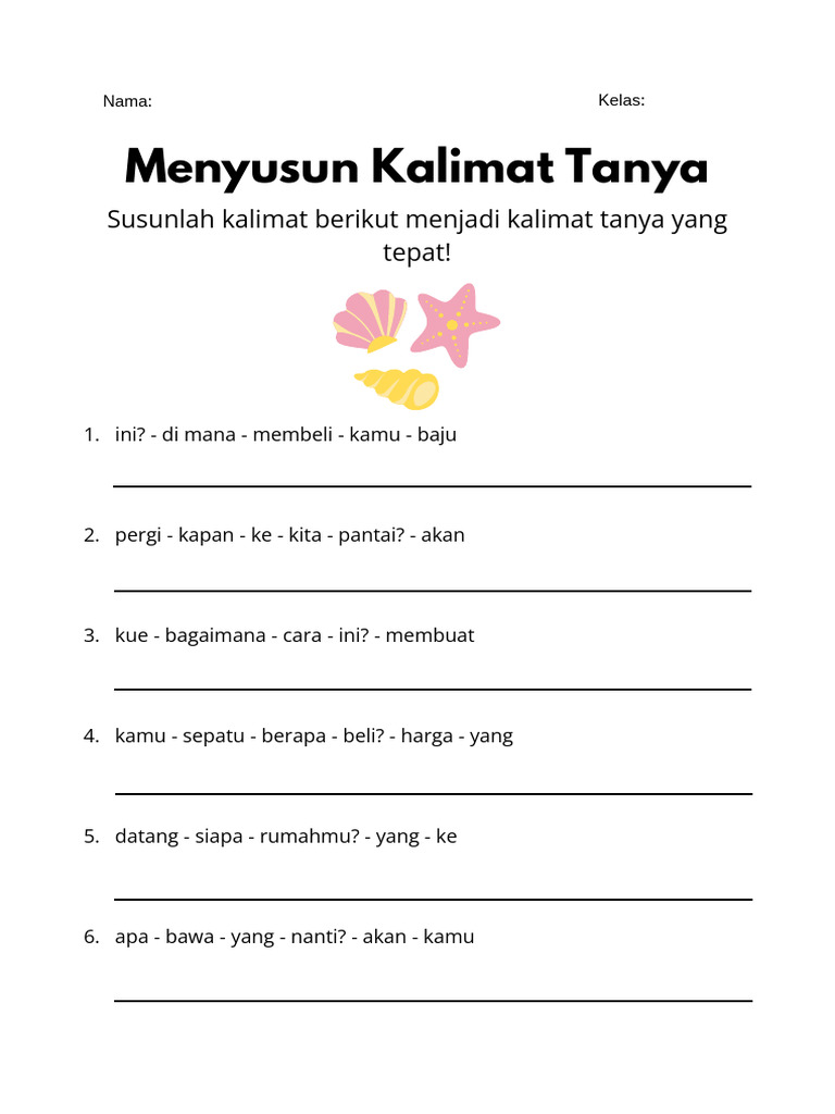 Menyusun Kalimat Tanya | PDF