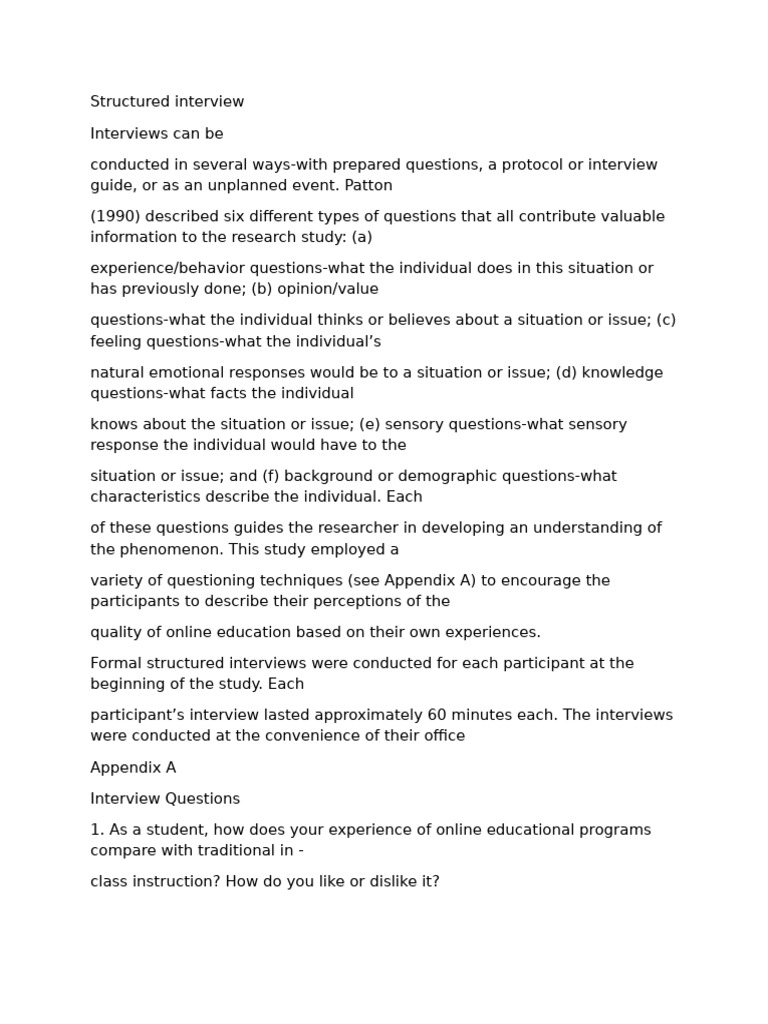 Structured Interview | PDF