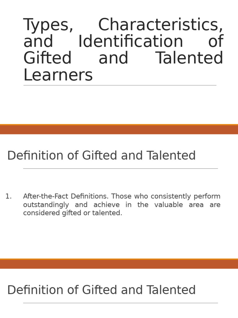 05 Types, Characteristics, and Identification of Gifted | PDF