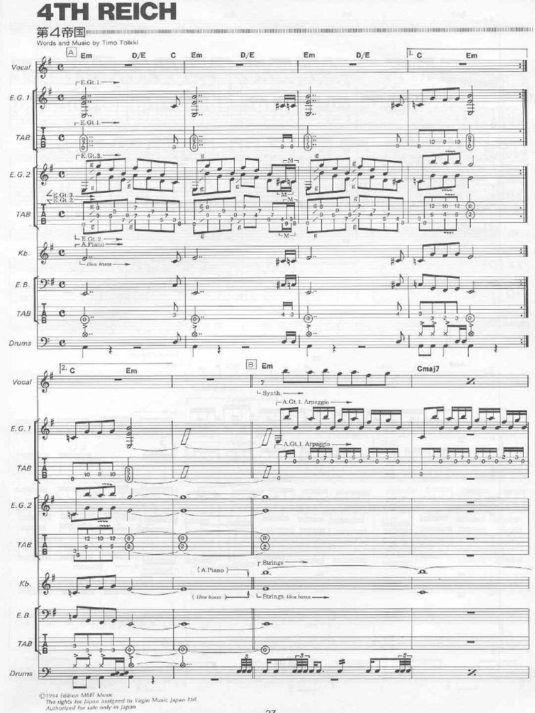 Stratovarius - 4th Reich | PDF