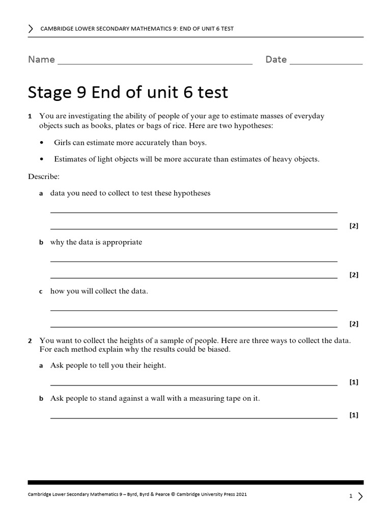 Unit 6 End-Of-Unit Test | PDF