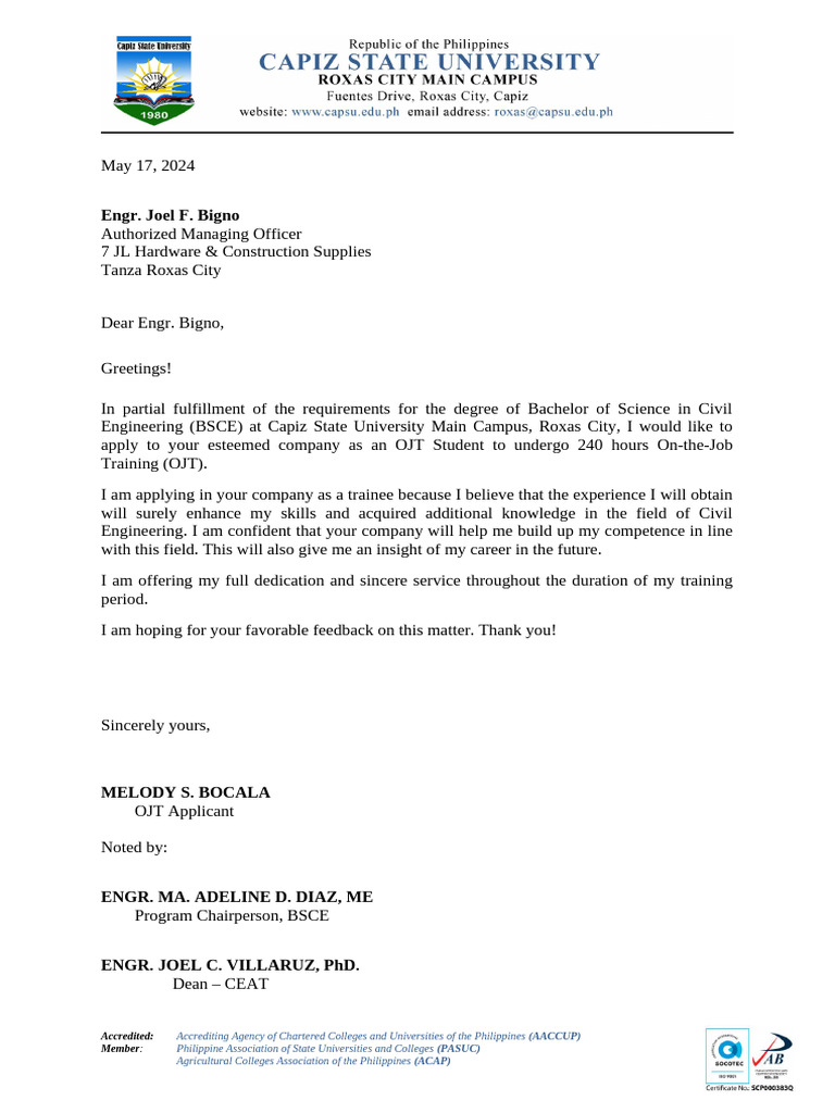 Intent Letter | PDF