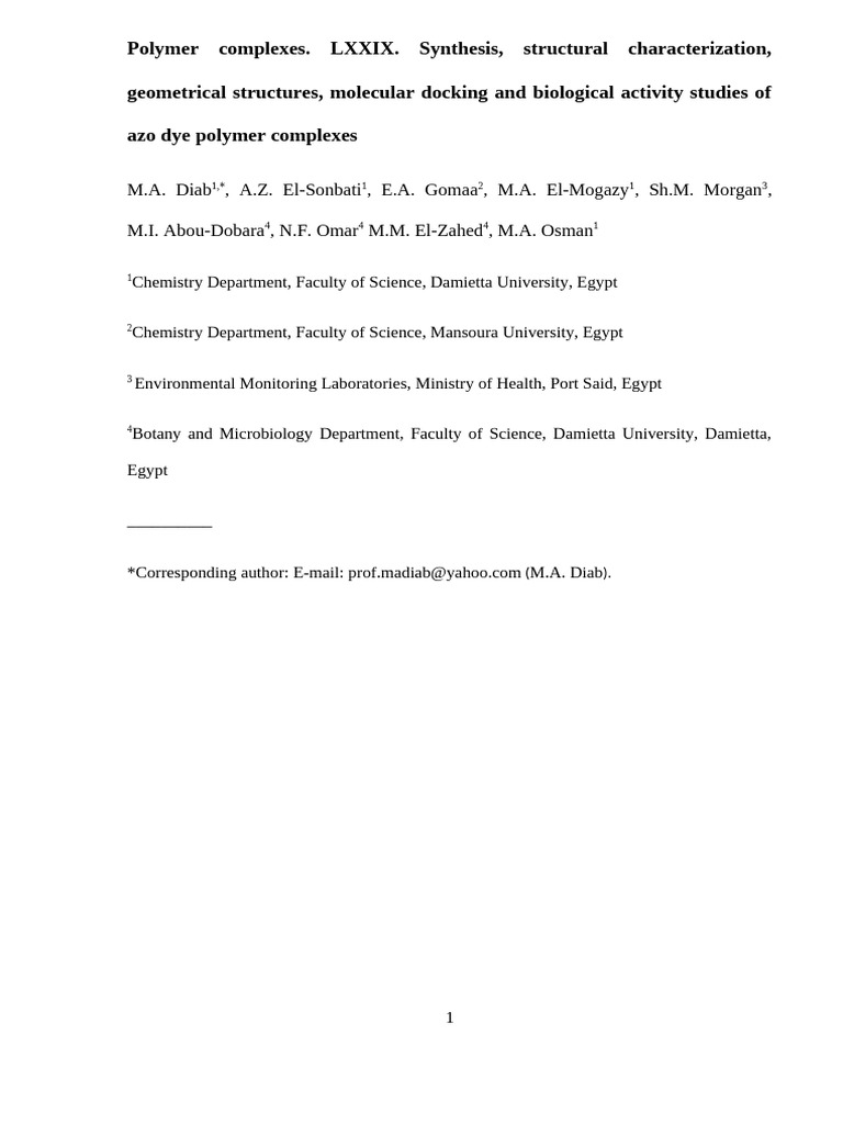 Polymer complexes | PDF