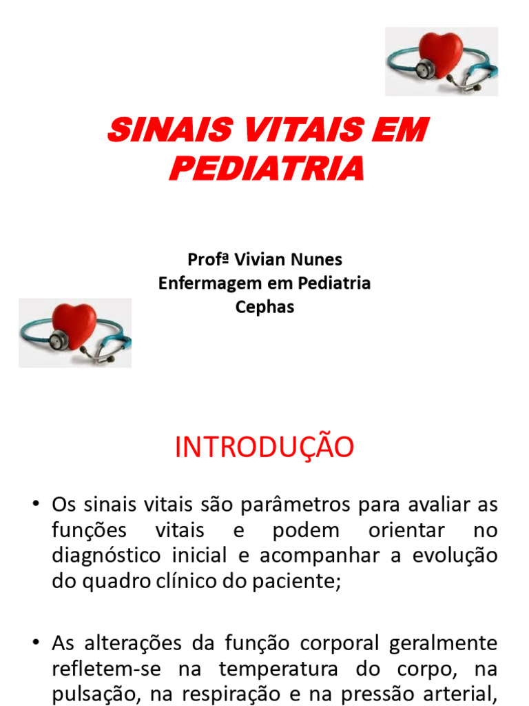 Sinais Vitais em Pediatria | PDF