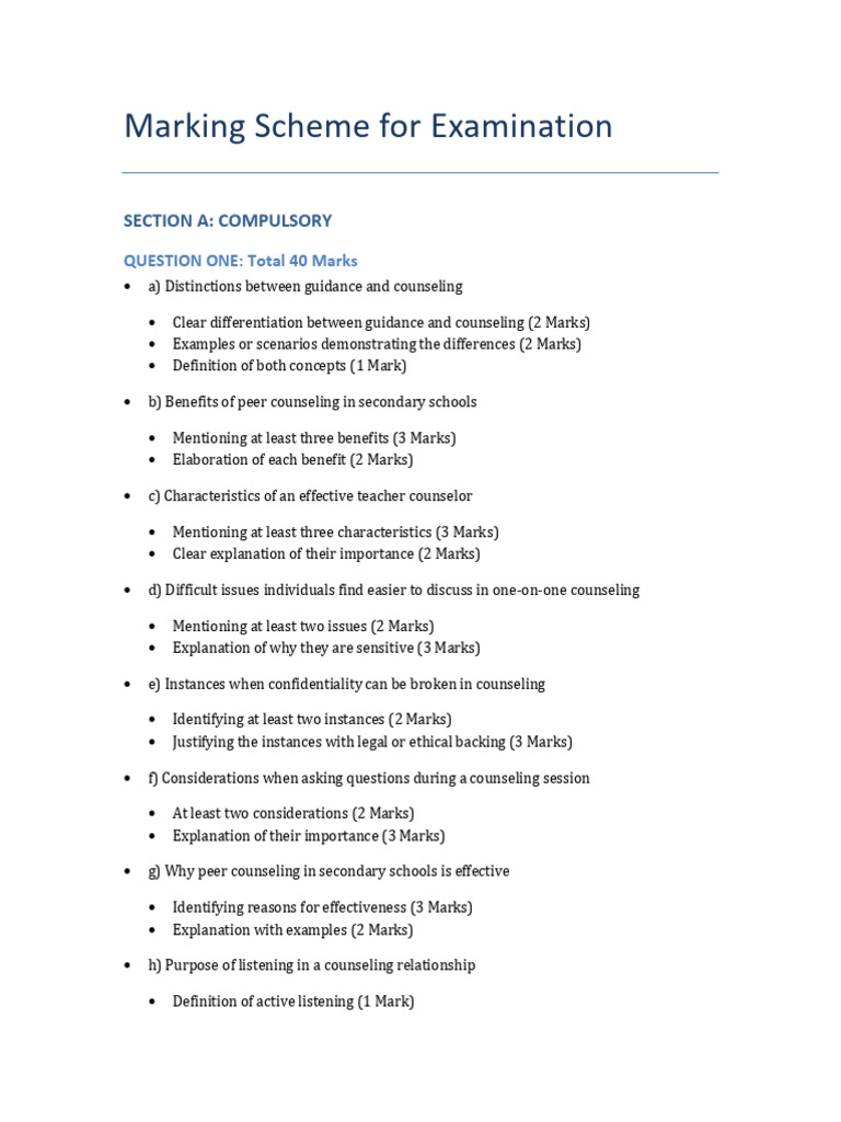 Marking Scheme | PDF