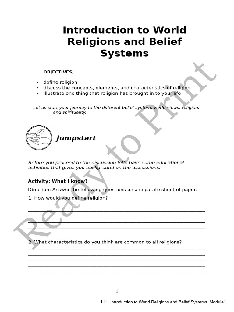 WorldReligion TOPIC 1 | PDF