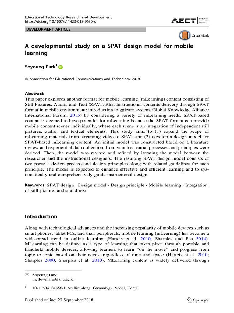 2019 - Mobile SPAT Design Model - ETR&D | PDF