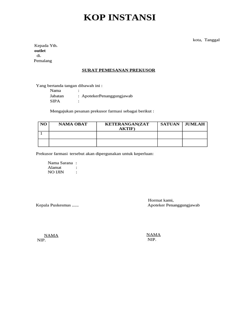 CONTOH SP Prekusor | PDF