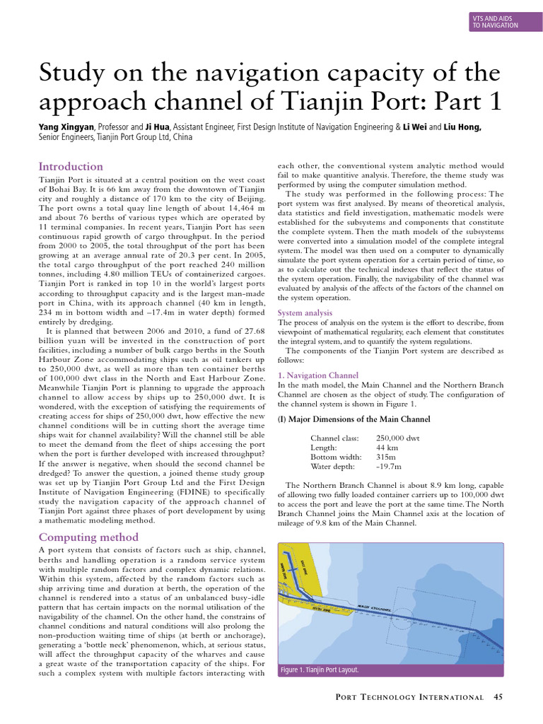 Study On The Navigation Capacity of The Approach Channel of Tianjin ...