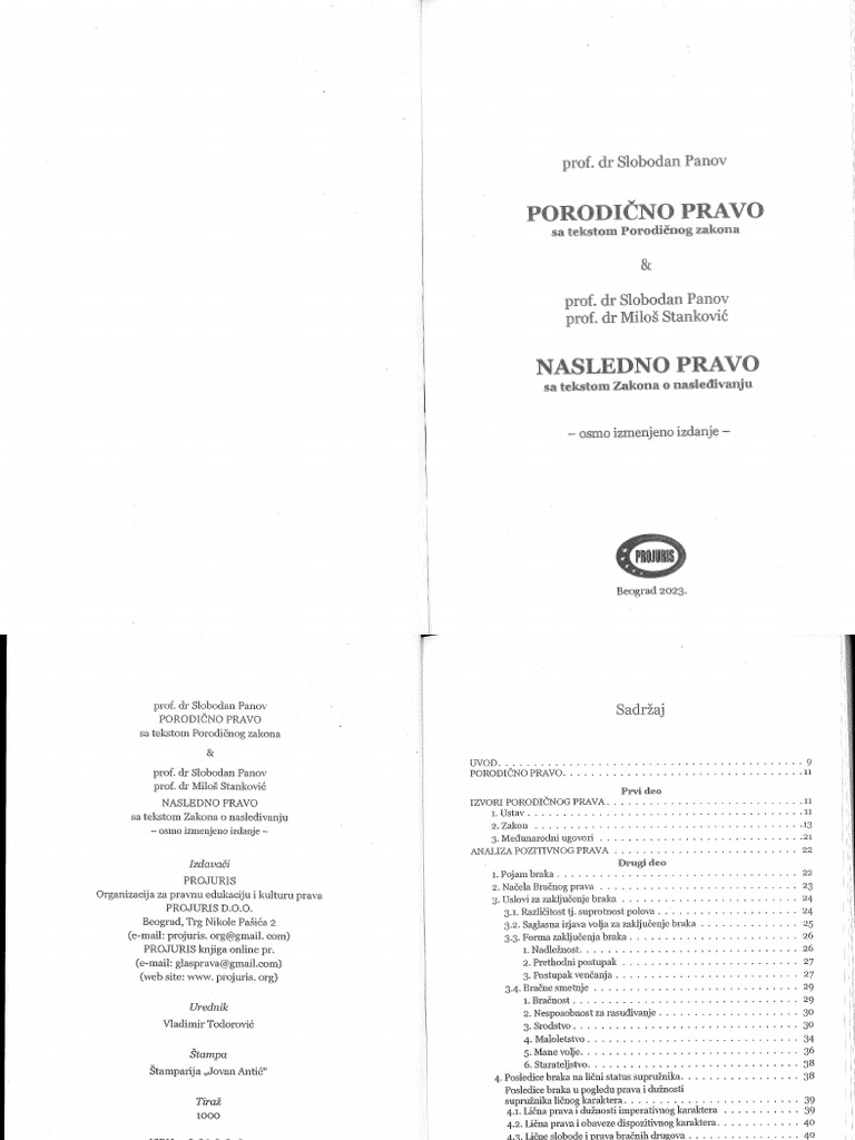 Porodicno Pravo 6 Osmo Izdanje | PDF