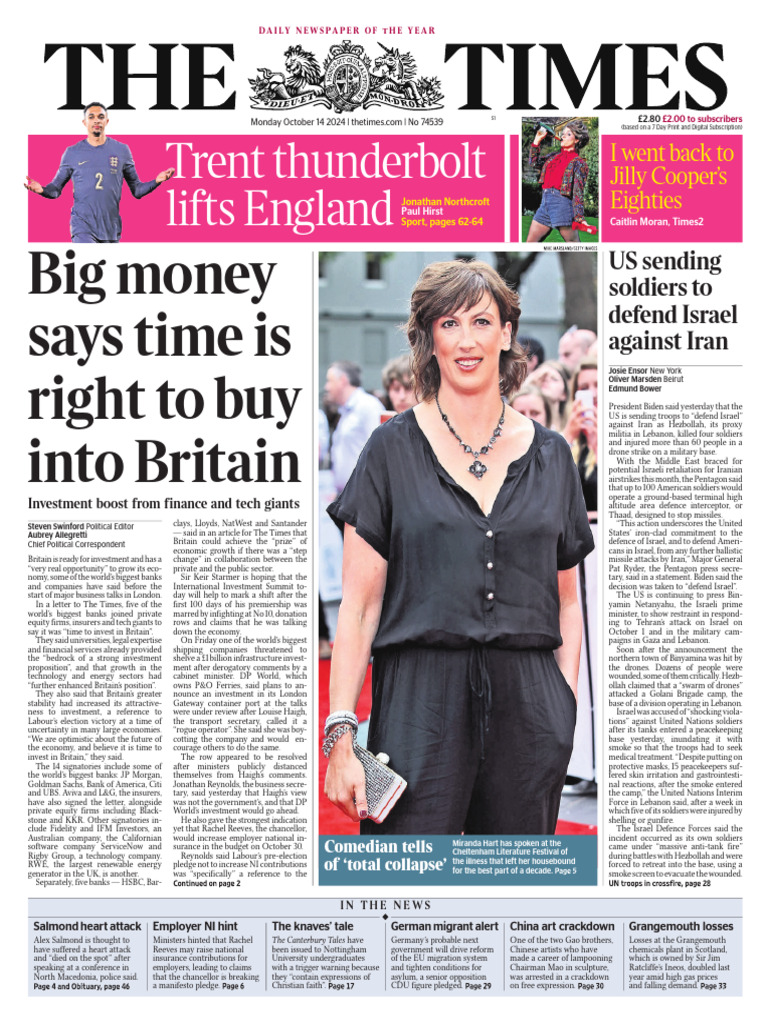 The Times - 14 October 2024 Freemagazines Top | PDF | Space X