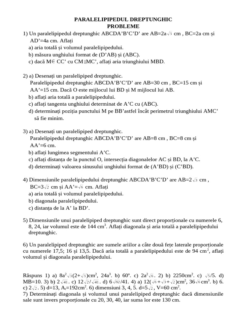 Paralelipipedul Dreptunghic 3 | PDF