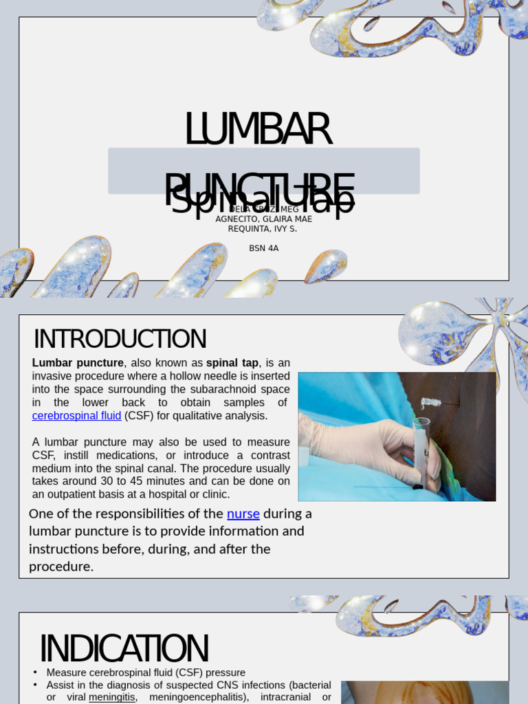 Lumbar Tap | PDF