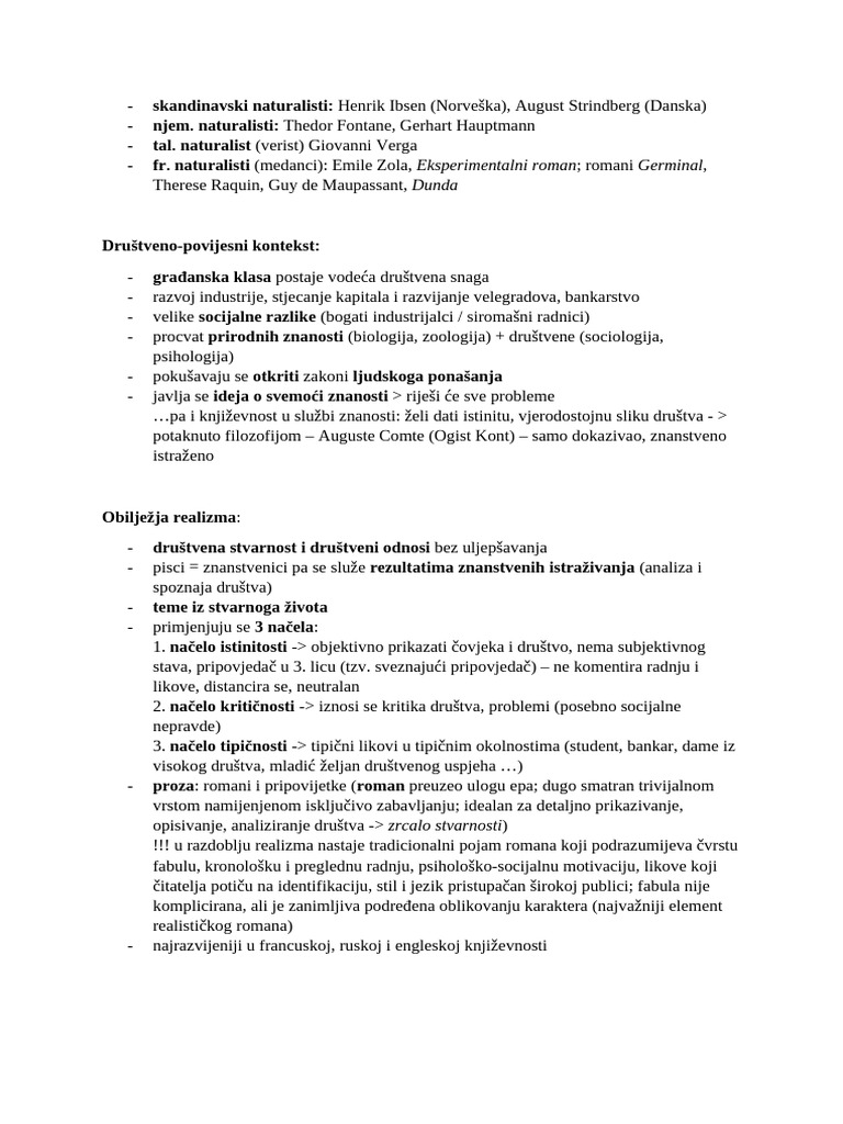 Realizam I Naturalizam | PDF