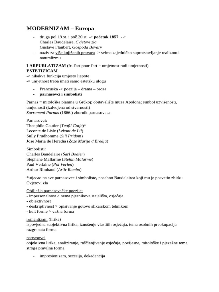 Modernizam Hrvatski | PDF