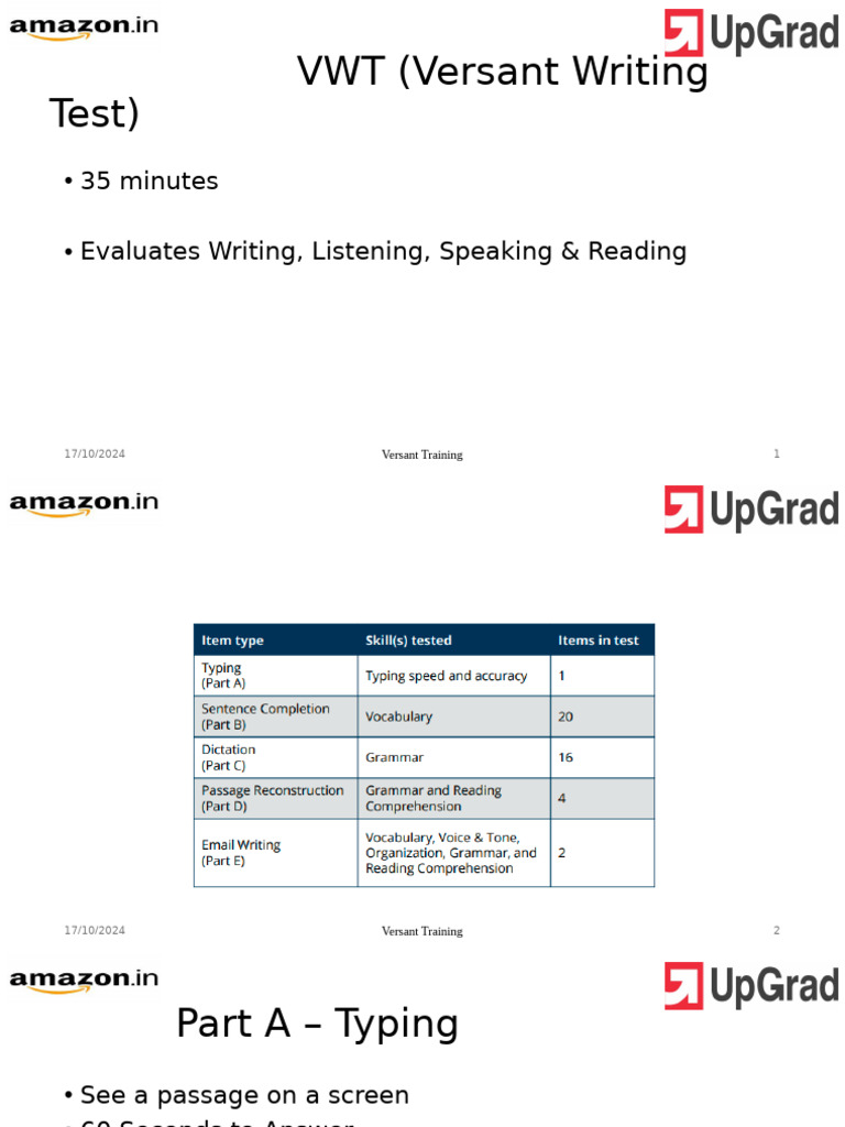 VWT (Versant Writing Test) | PDF