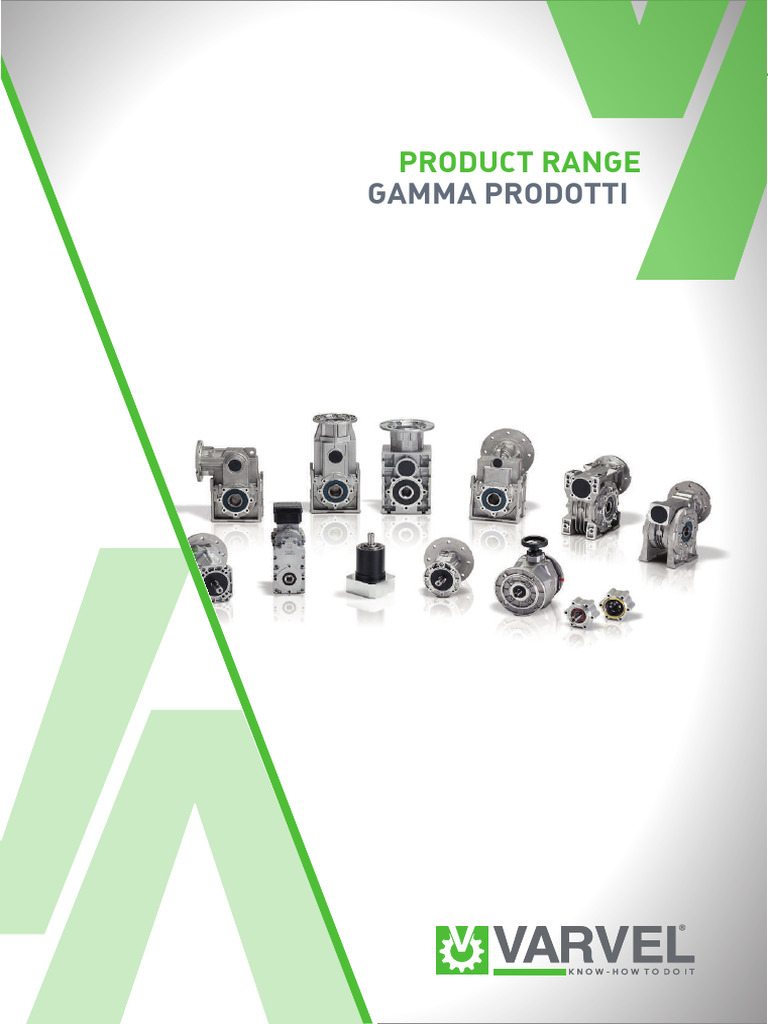 Varvel Product Range | PDF | Mechanical Engineering | Kinematics