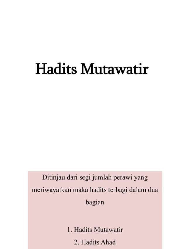 Hadis Mutawatir | PDF