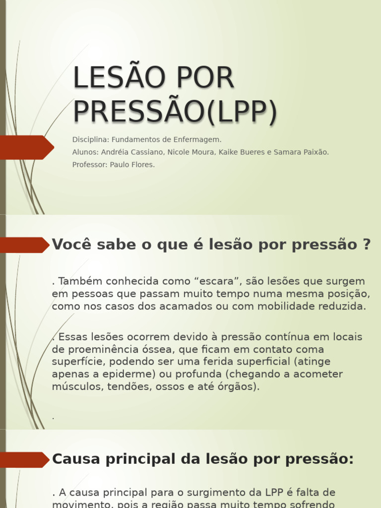 Lesão Por Pressão (LPP) | PDF