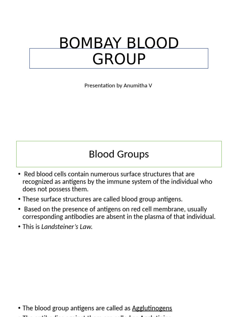 Understanding Bombay Blood Group | PDF