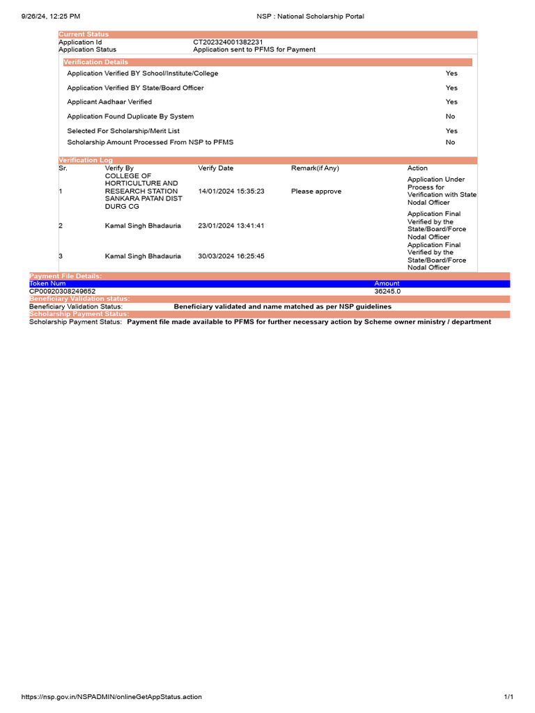 NSP _ National Scholarship Portal | PDF