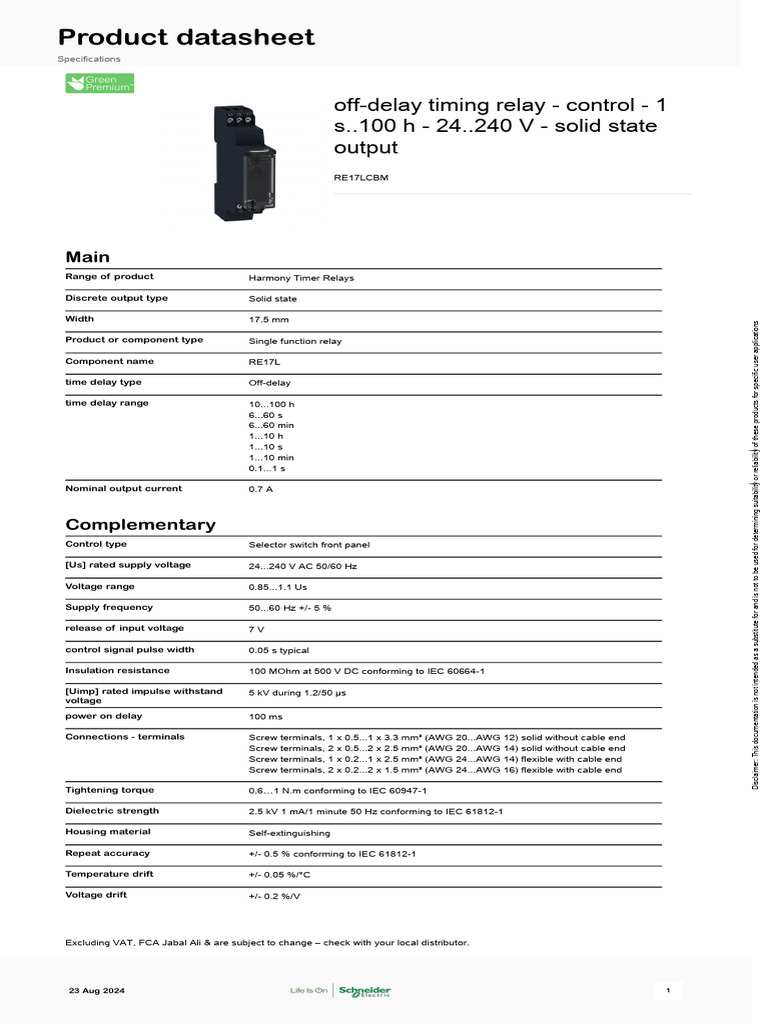 Schneider Electric - Zelio-Time - RE17LCBM | PDF