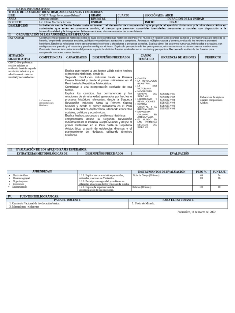 UNIDAD DE APREND- 1 de cuarto CCSS | PDF