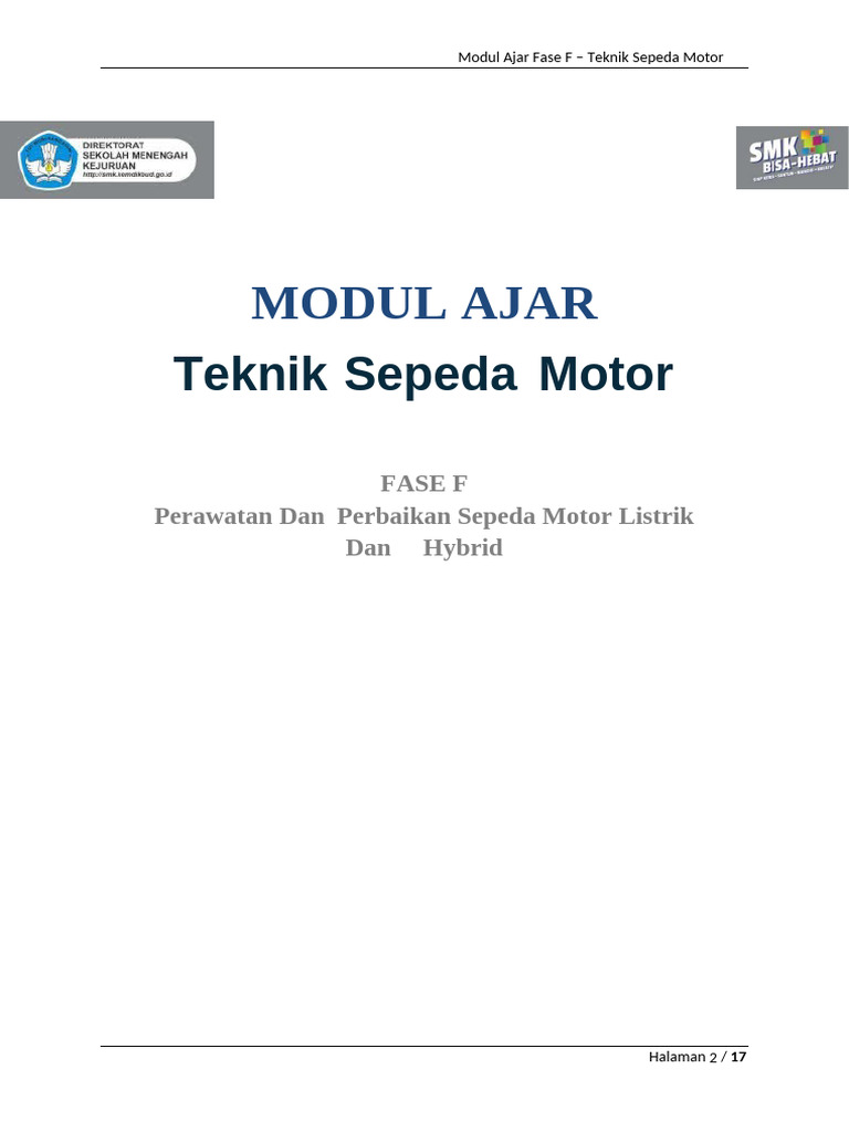 modul ajar motor listrik dan hybrid | PDF