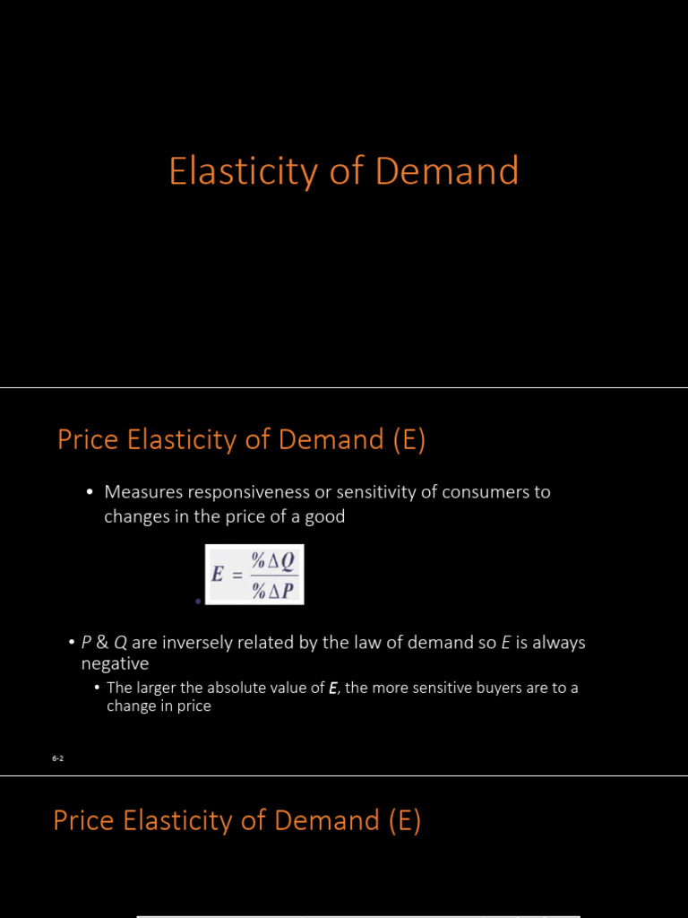 Elasticity of Demand | PDF