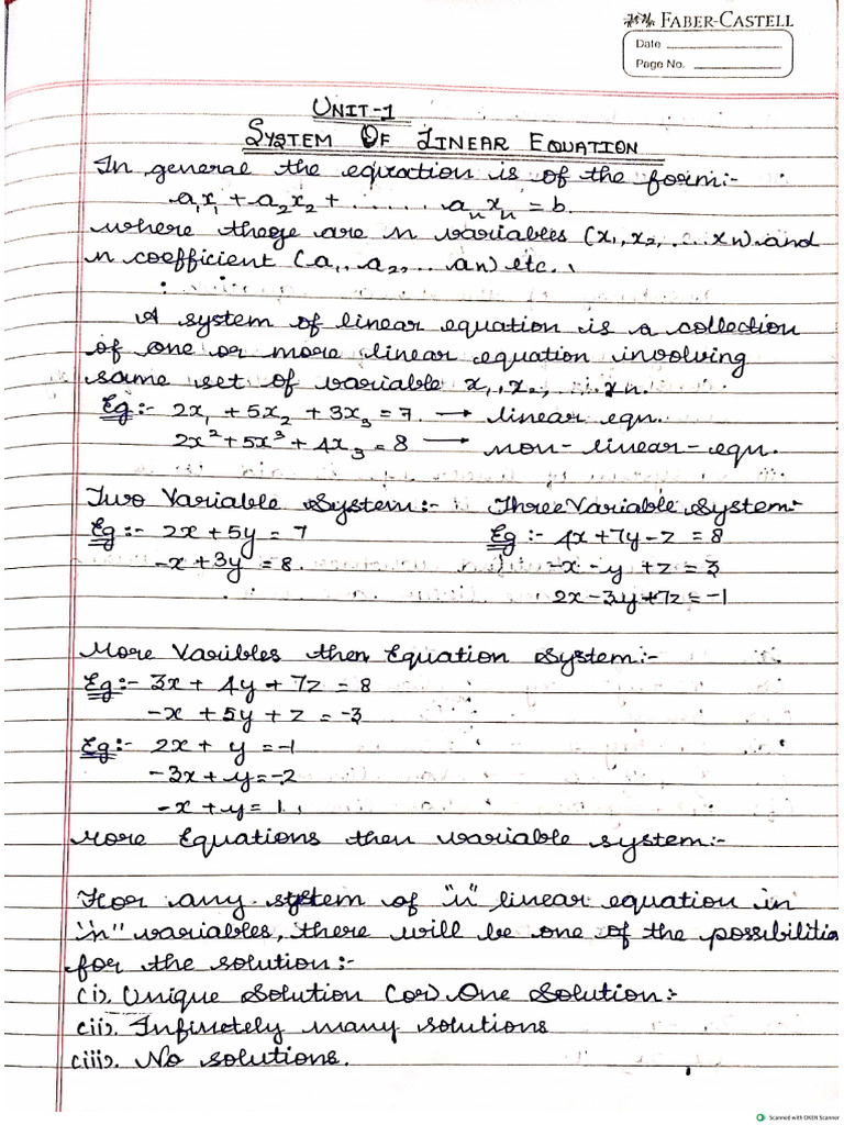 Linear Equation | PDF