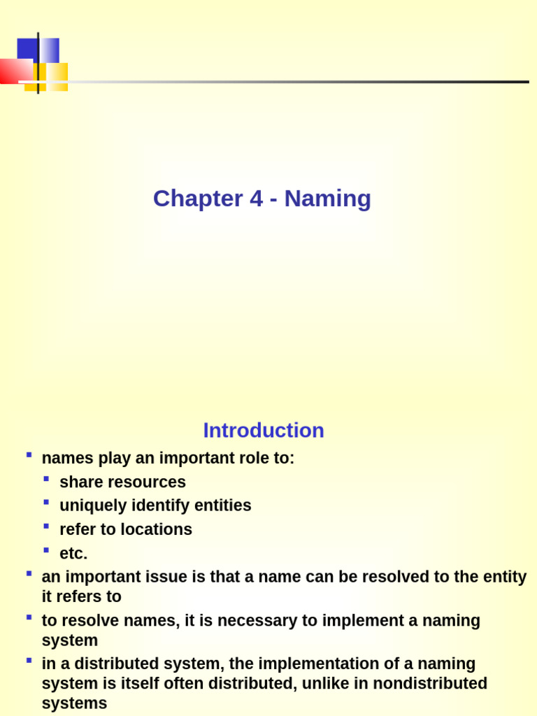 Naming Systems in Distributed Environments | PDF | Computers ...
