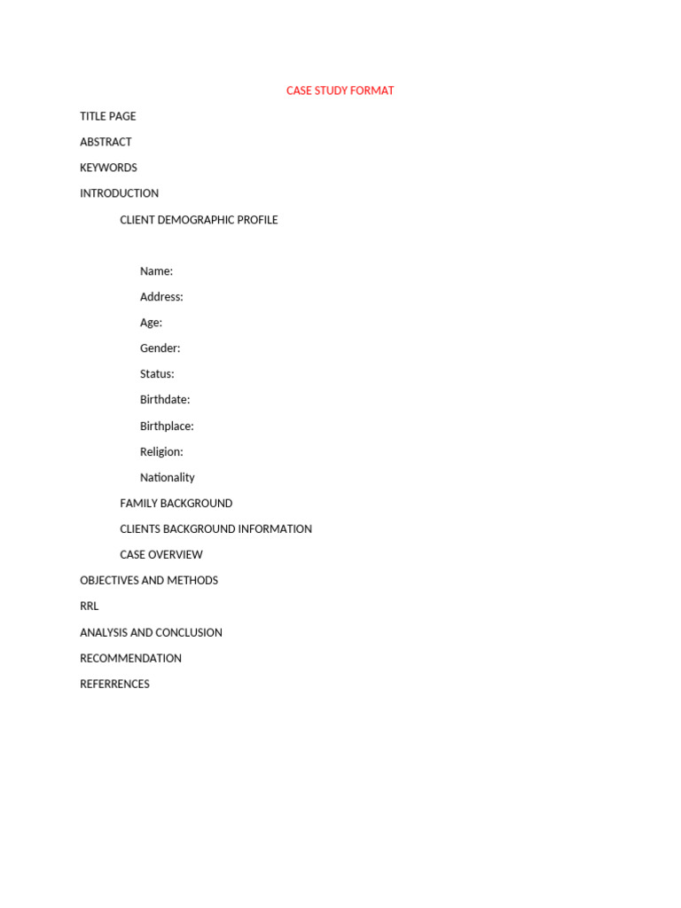 Case Study Format | PDF