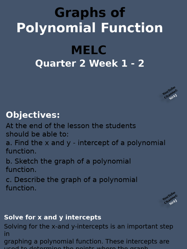 Quarter 2 Lesson 2 Graphs of Polynomial Function | PDF