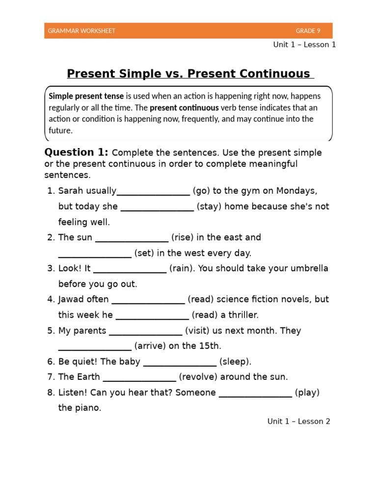 Grade 9 Grammar Booklet | PDF