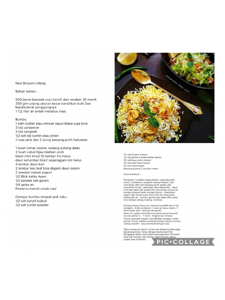 Nasi Briyani Udang | PDF