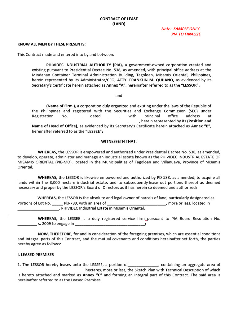 Lease Contract | PDF