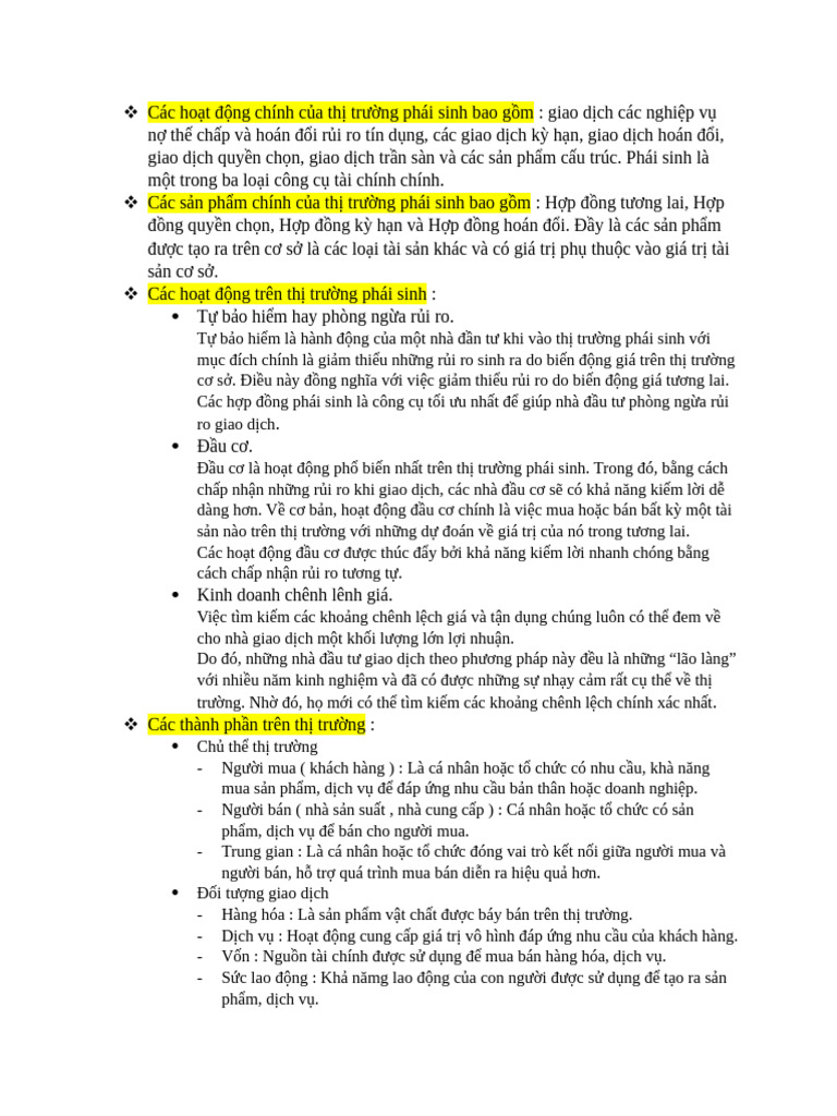 THị trường phái sinh | PDF