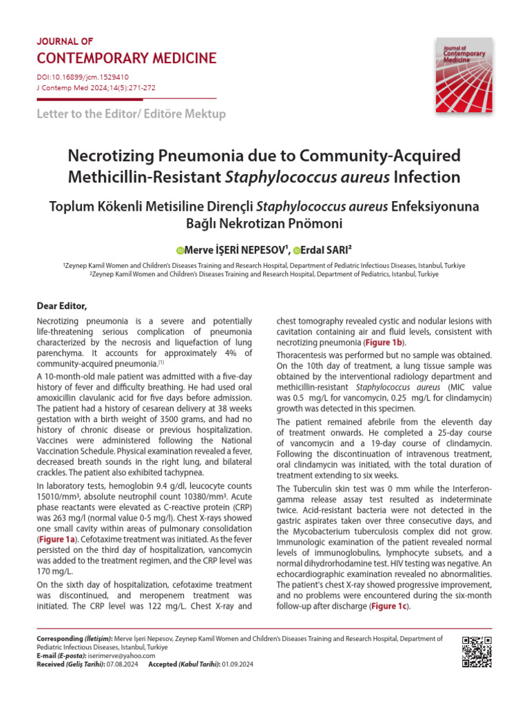 Toplum K - Kenli Metisiline Diren - Li Staphylococcus Aureus ...