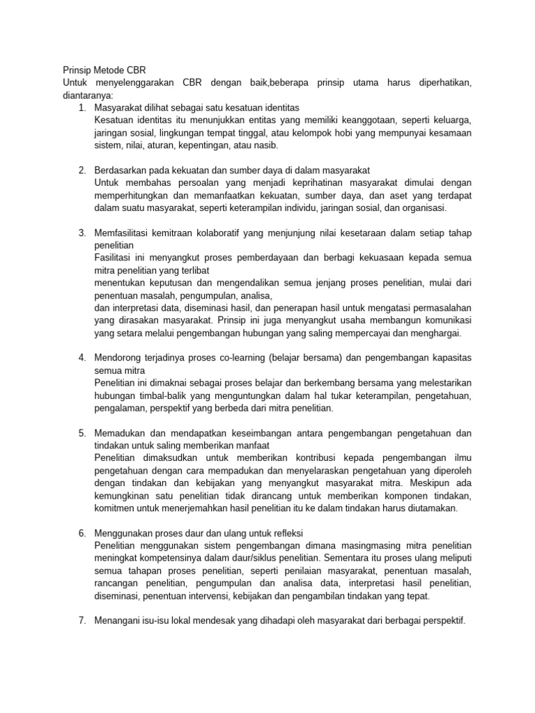 Prinsip-prinsip Metode CBR | PDF