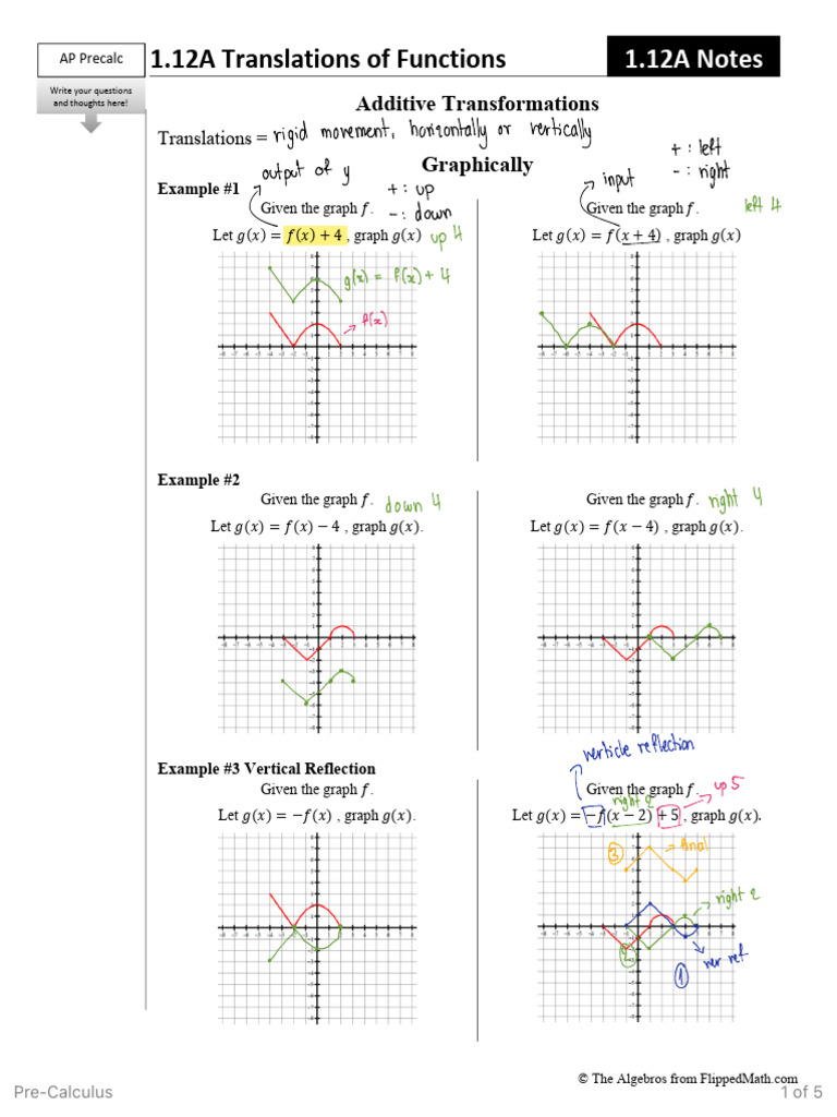 Pre-Calculus-1.12a Ans | PDF