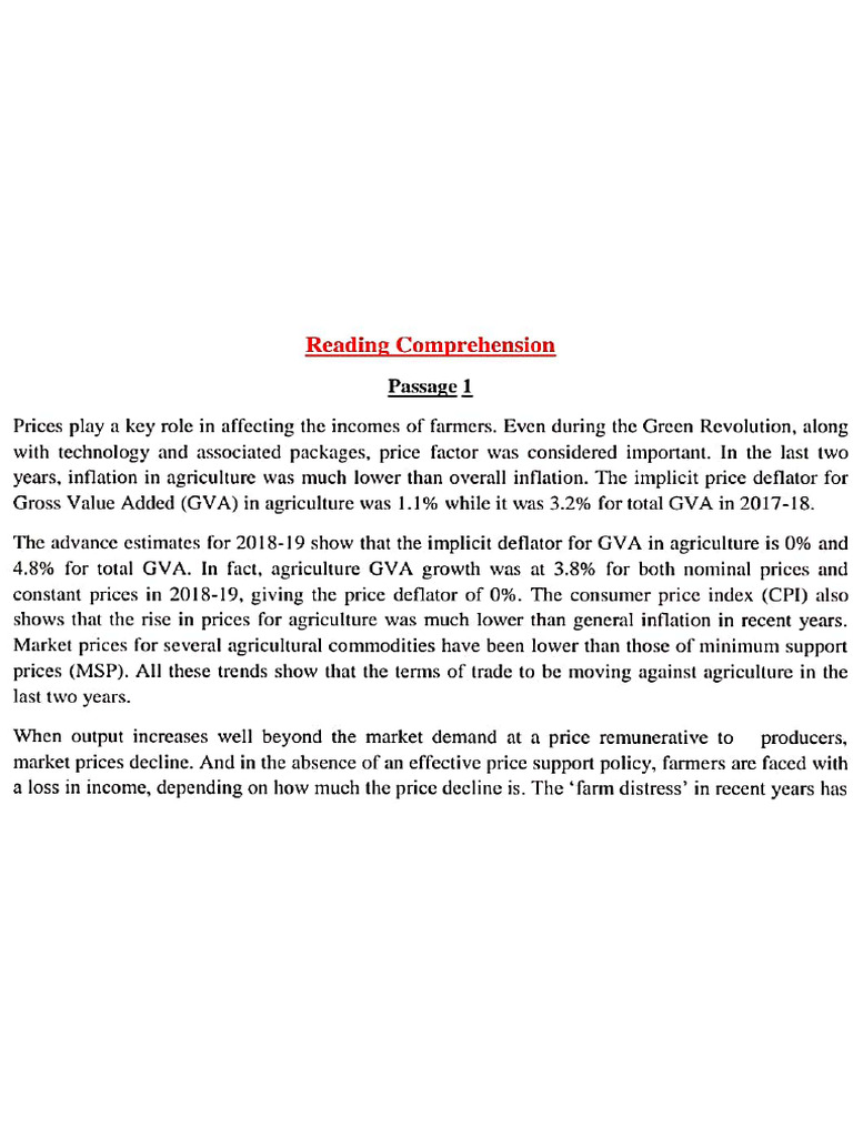 10 Reading Comprehension For SSC and Banking Exams High Level | PDF