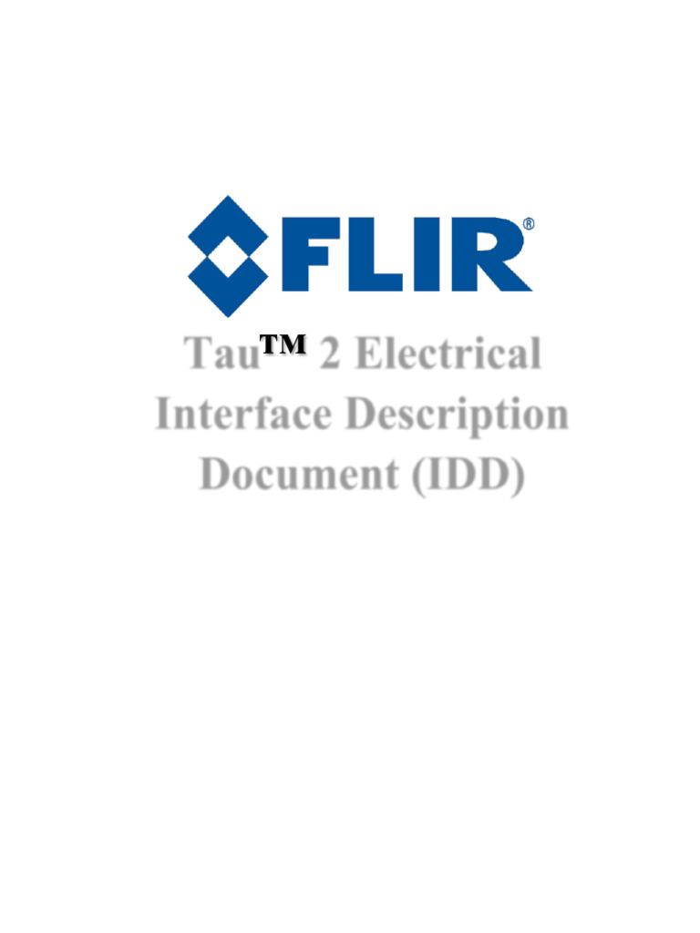 FLIR Tau Electrical IDD | PDF