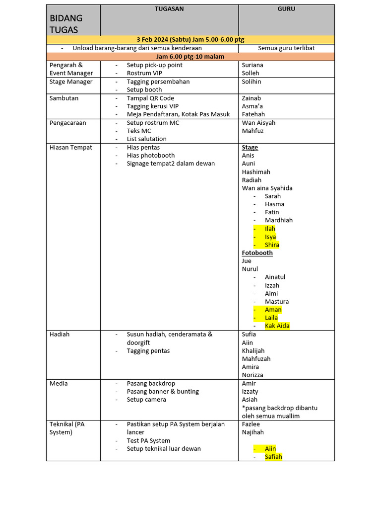 Tugasan Hari Persiapan Takrim 202324 | PDF