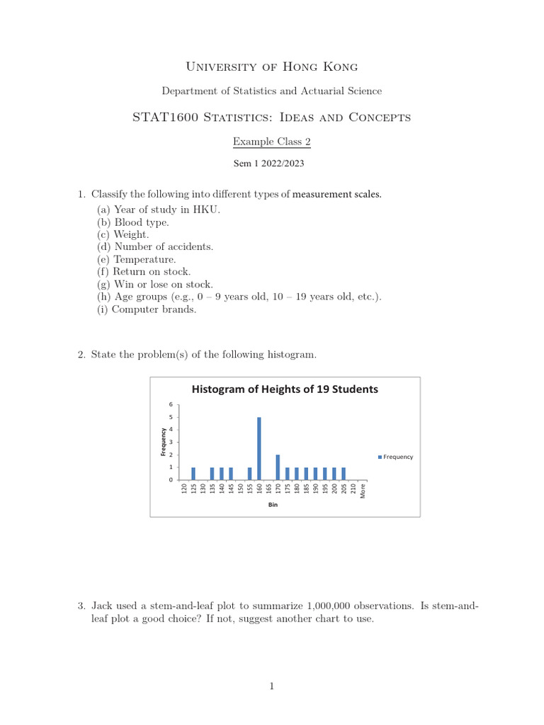 Example Class 2 Statistics Graph | PDF