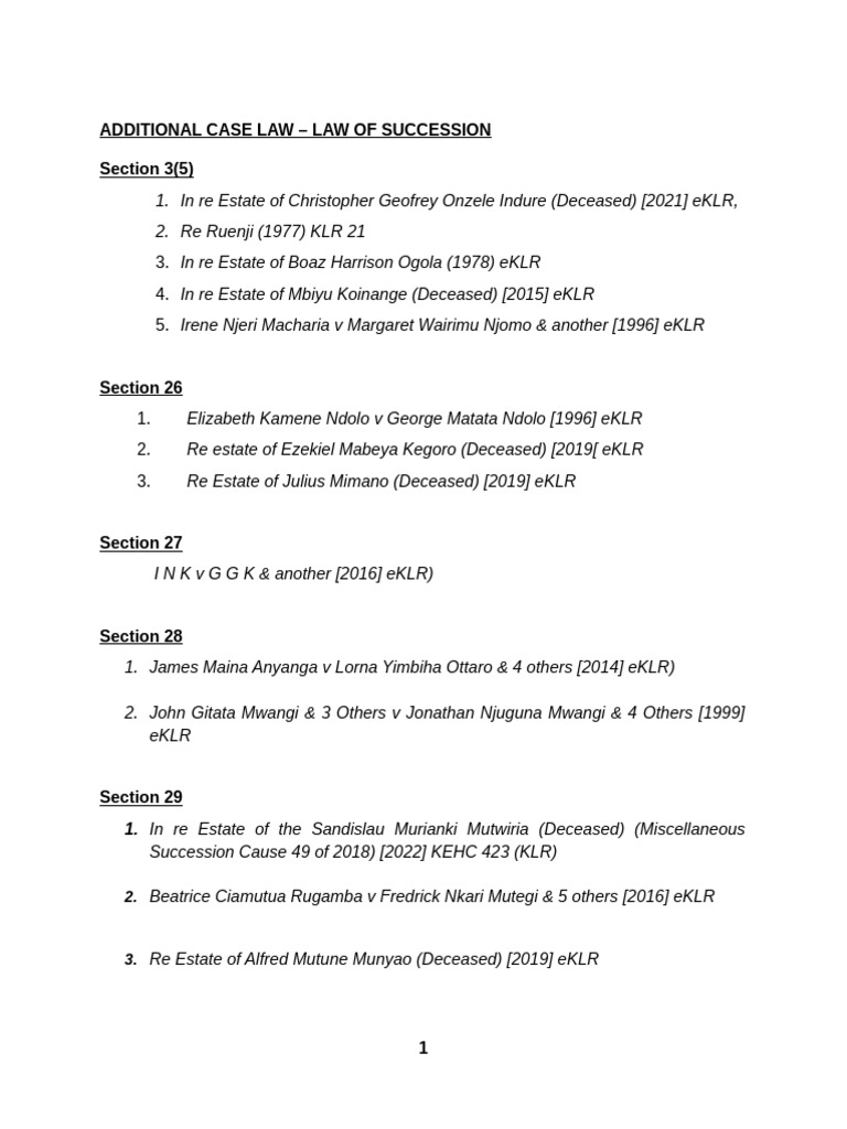 Additional Case Law | PDF