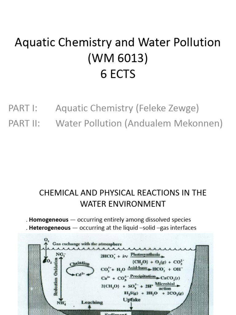 Aquatic Chemistry L Note 3 | PDF