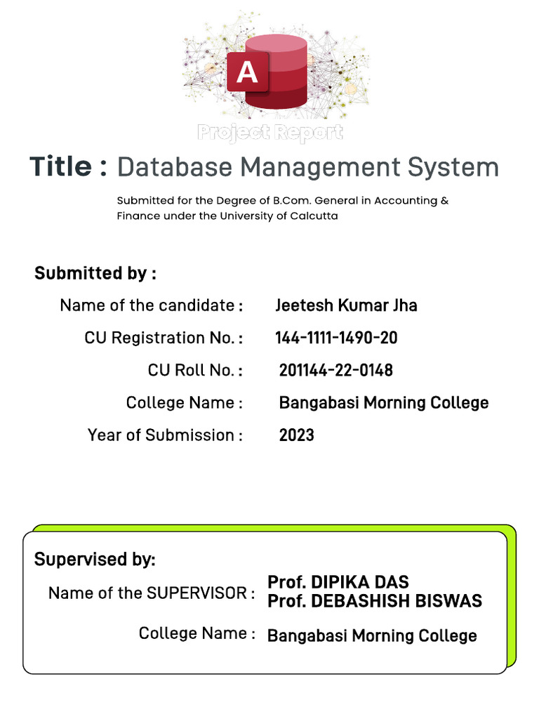 Title: Database Management System: Project Report | PDF