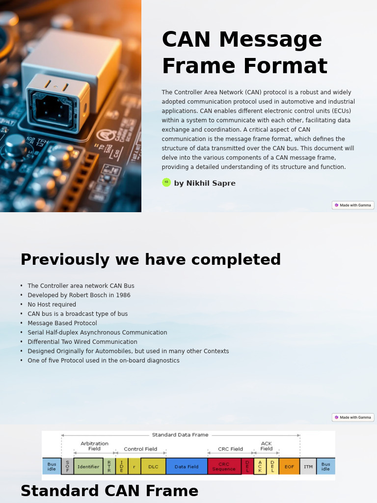 CAN Message Frame Format | PDF | Computers