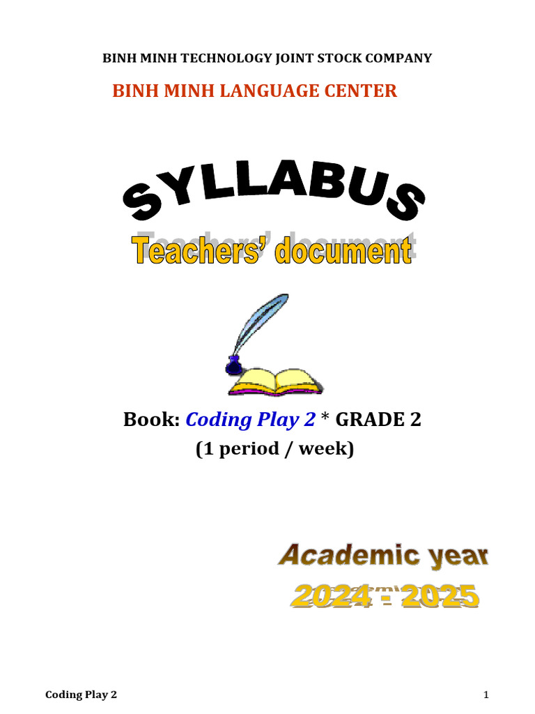 Syllabus Coding Play 2 - Edited 31.8.24 | PDF