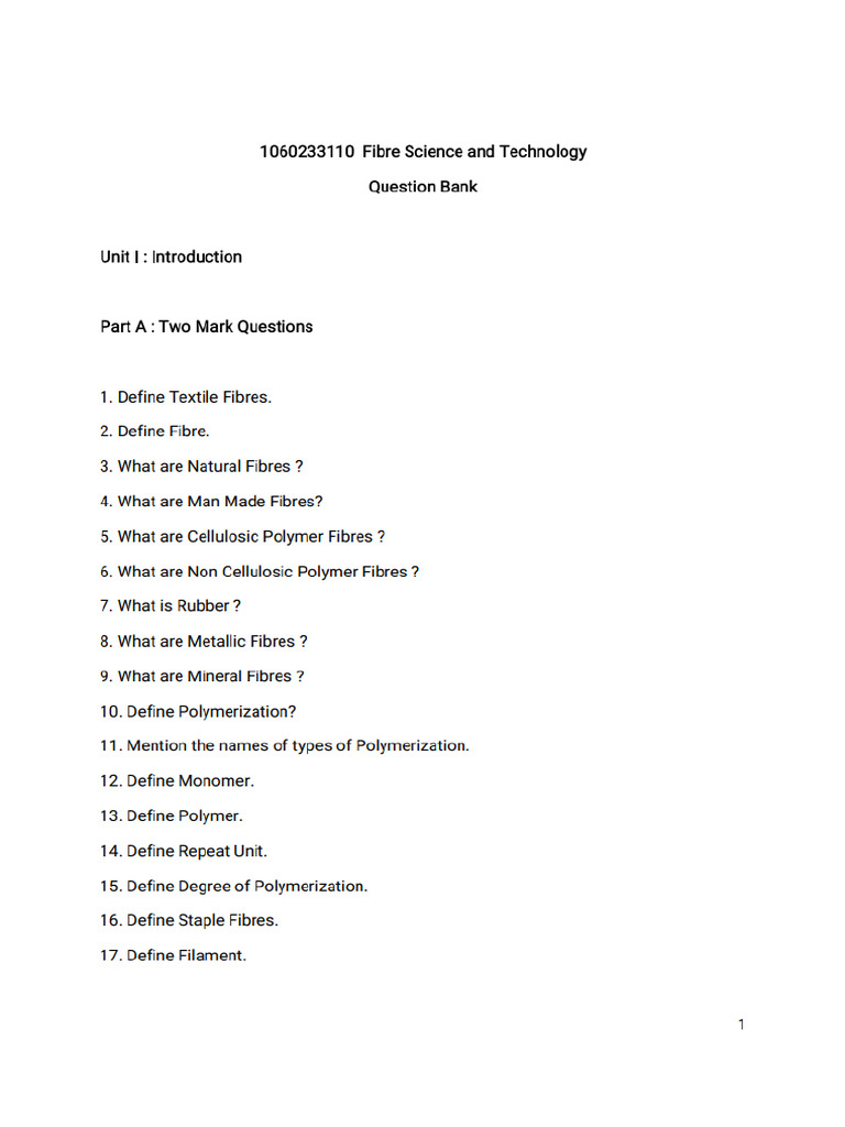 FST Unit 1 Questions | PDF